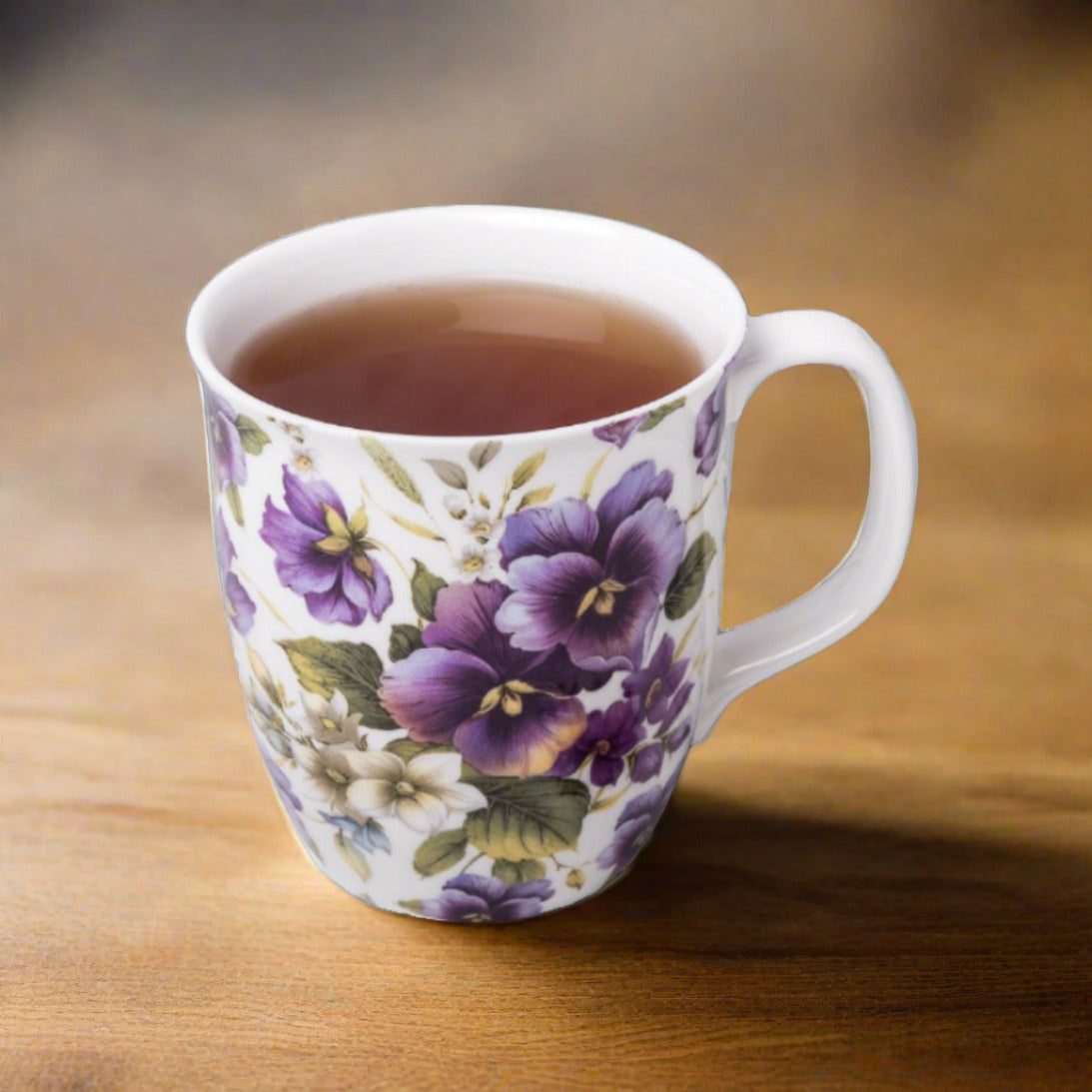 Chintz Purple Pansies Java Mug | McIntosh Mugs