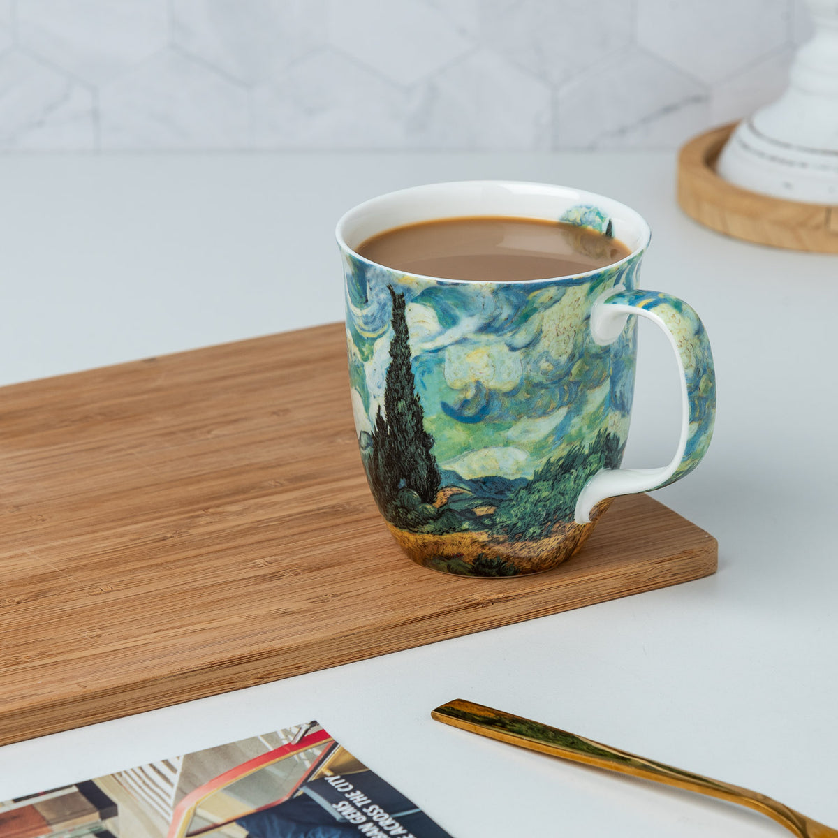 Van Gogh Wheatfields with Cypresses Java Mug | McIntosh Mugs